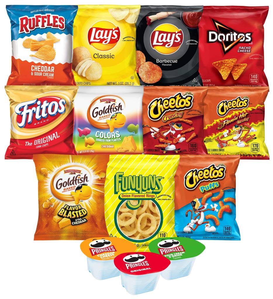 Amazon.com: Hot Snacks Lays & Ruffles Chips, Crunchy Cheetos, Goldfish ...