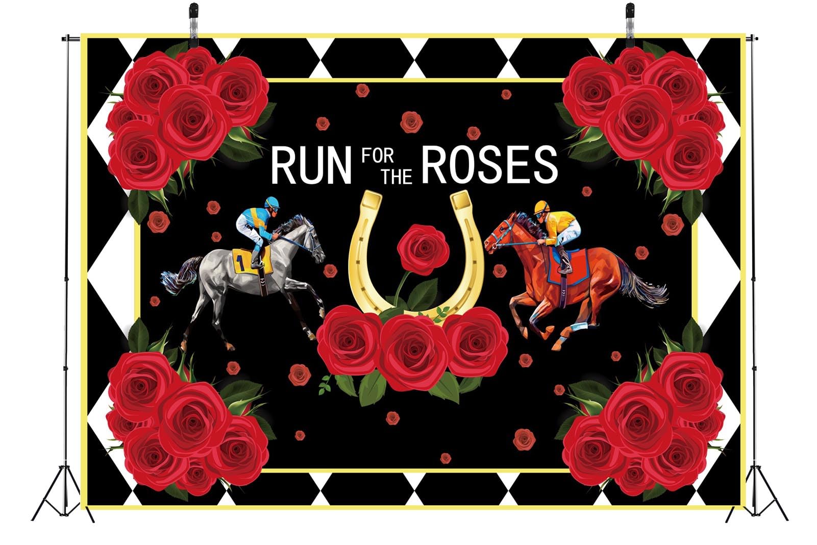 Horse Backdrop Horse Racing Derby Party Backdrop - 9x6ft Fabric ...