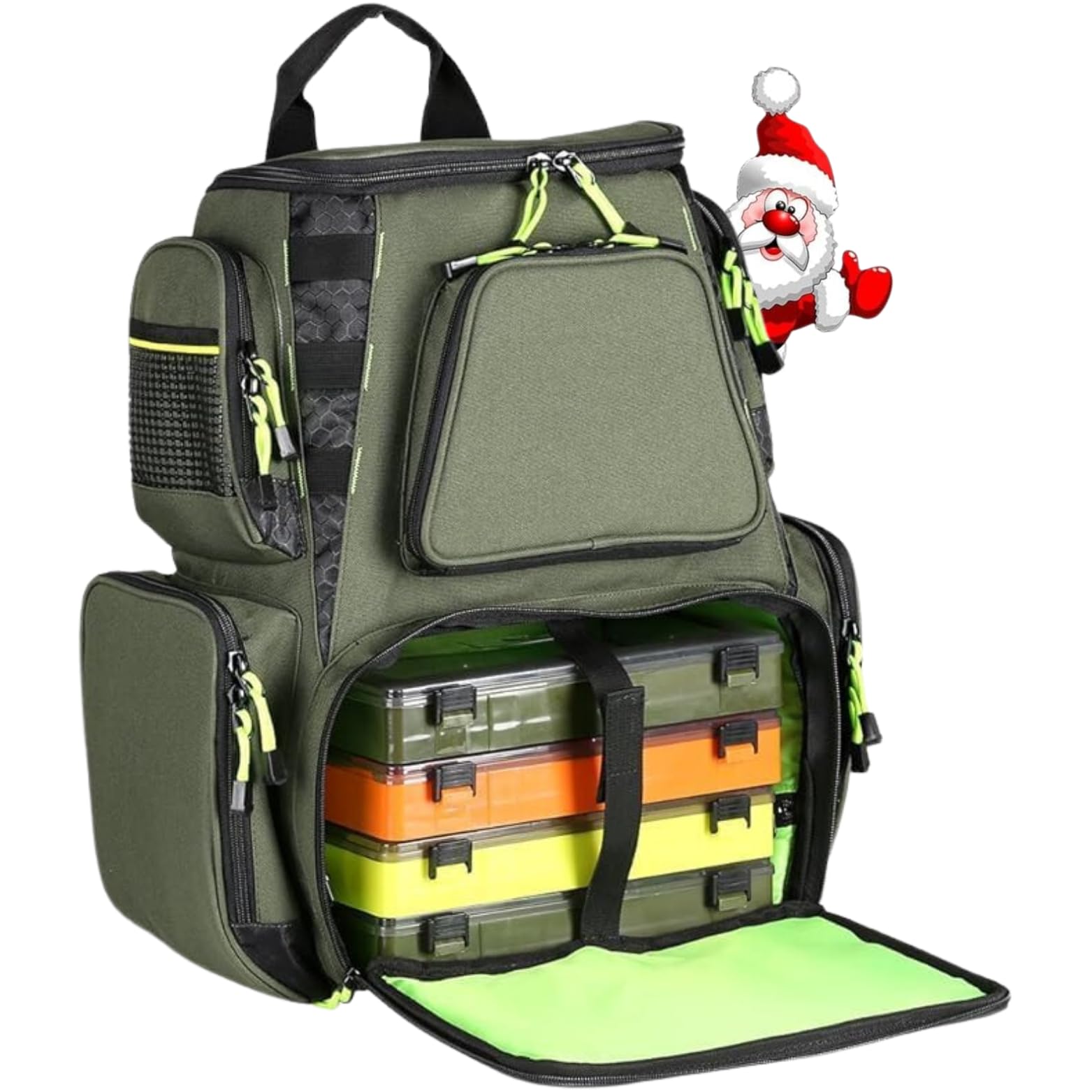 50L Waterproof Fishing Tackle Bag, Large Fishing Backpack, Rucking ...