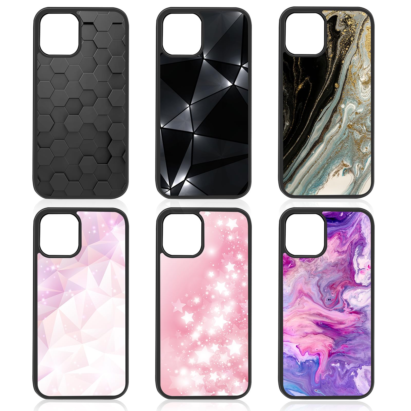 Amazon.com: Weewooday 6 Pieces Sublimation Blanks 2D Phone Case Covers ...