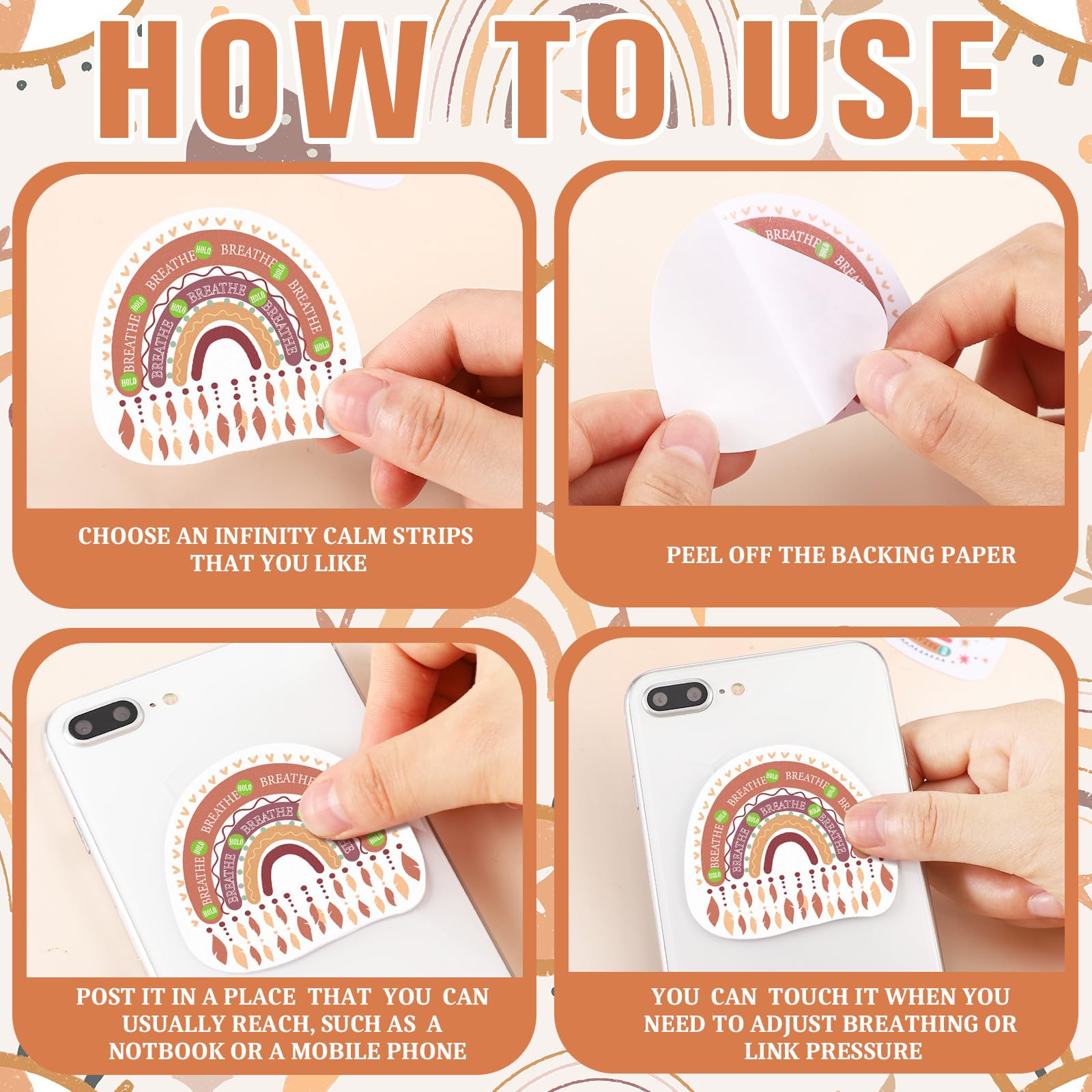 Snapklik.com : Crtiin 100 Pack Sensory Strips Anxiety Mindfulness ...