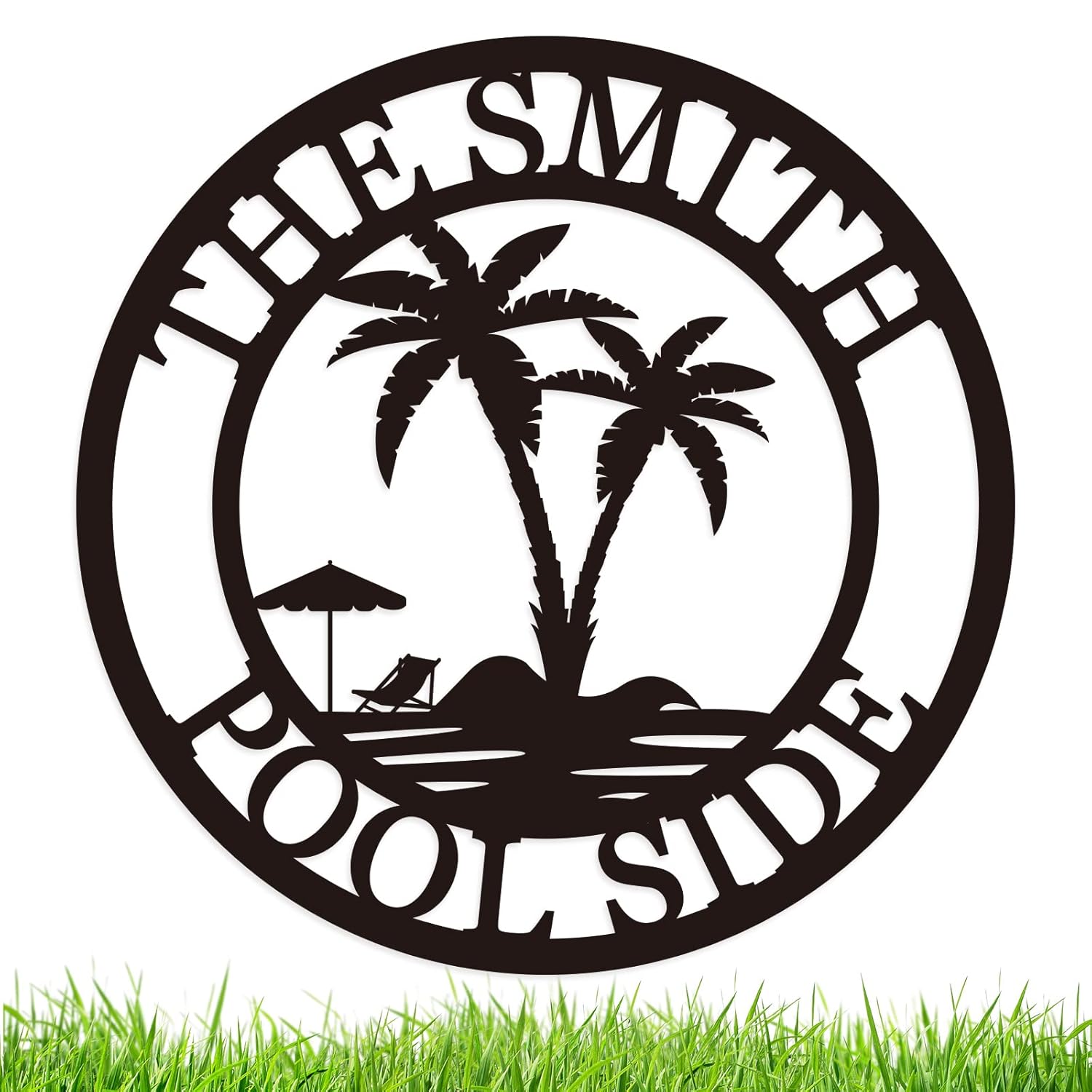 Amazon.com: Pool Metal Sign, Poolside Paradise Sign, Backyard Patio ...