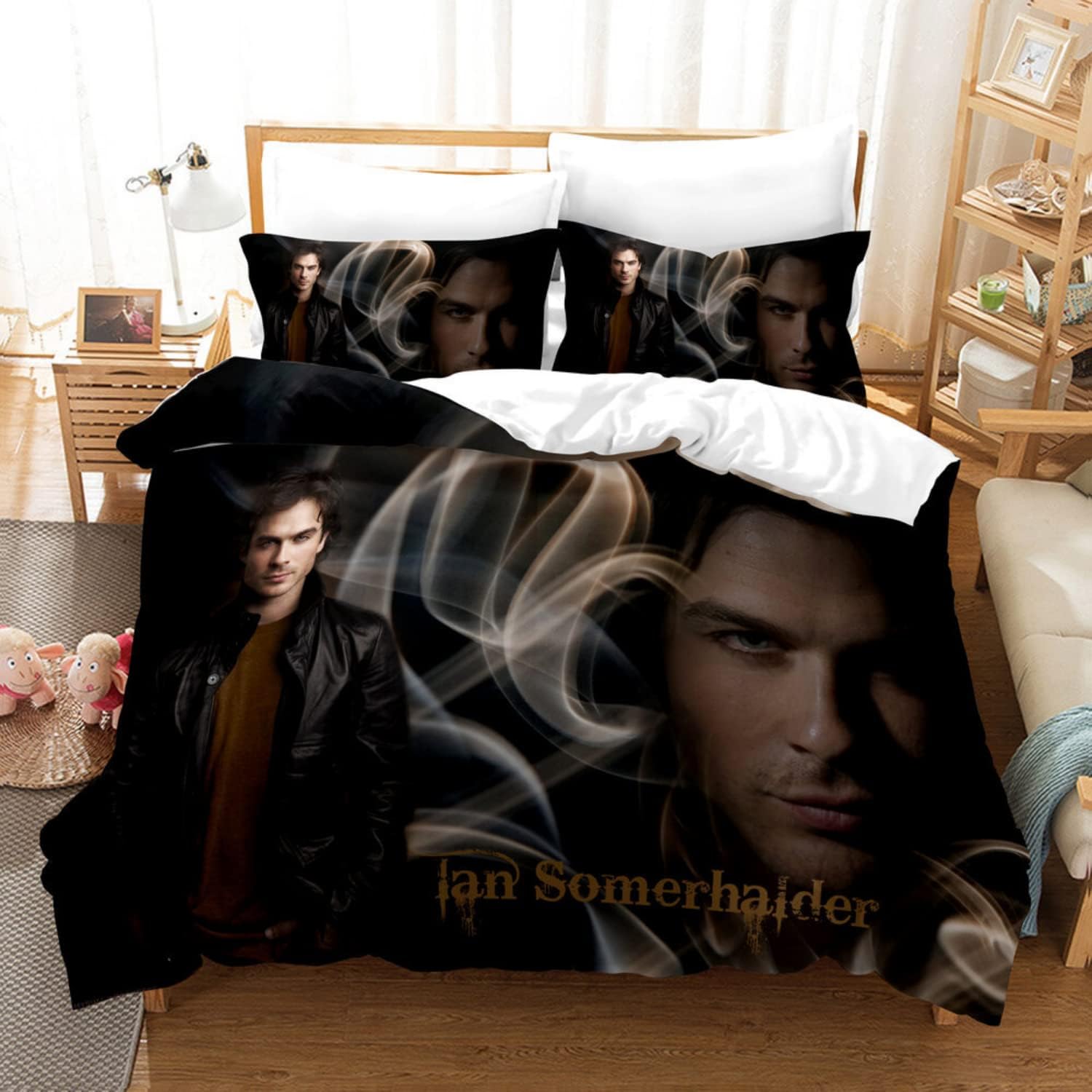 BLAKIN Damon Salvatore Bedding Set, Horror Vampire Duvet Cover Set, 3 ...
