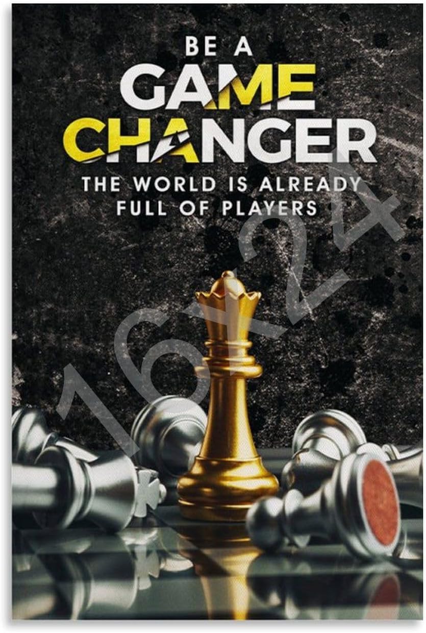 Amazon.com: Minimalist Posters Be A Game Changer Gold Chess King ...