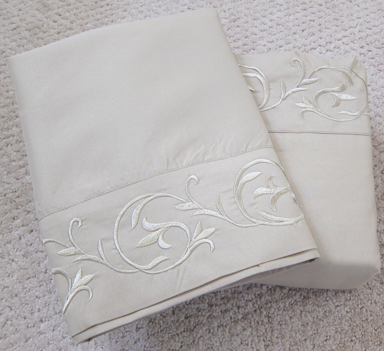 Amazon.com: Egyptian Luxury Microfiber Embroidered Sheet Set : Home ...