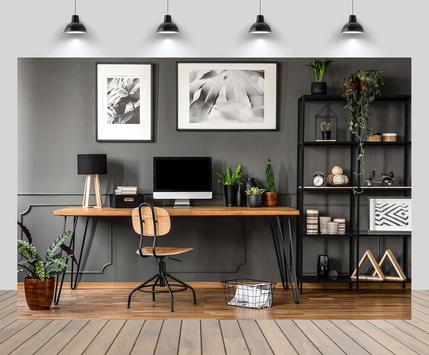 Amazon.com : CHNYWORK 5ftx3ft Home Office Backdrop for Photography ...