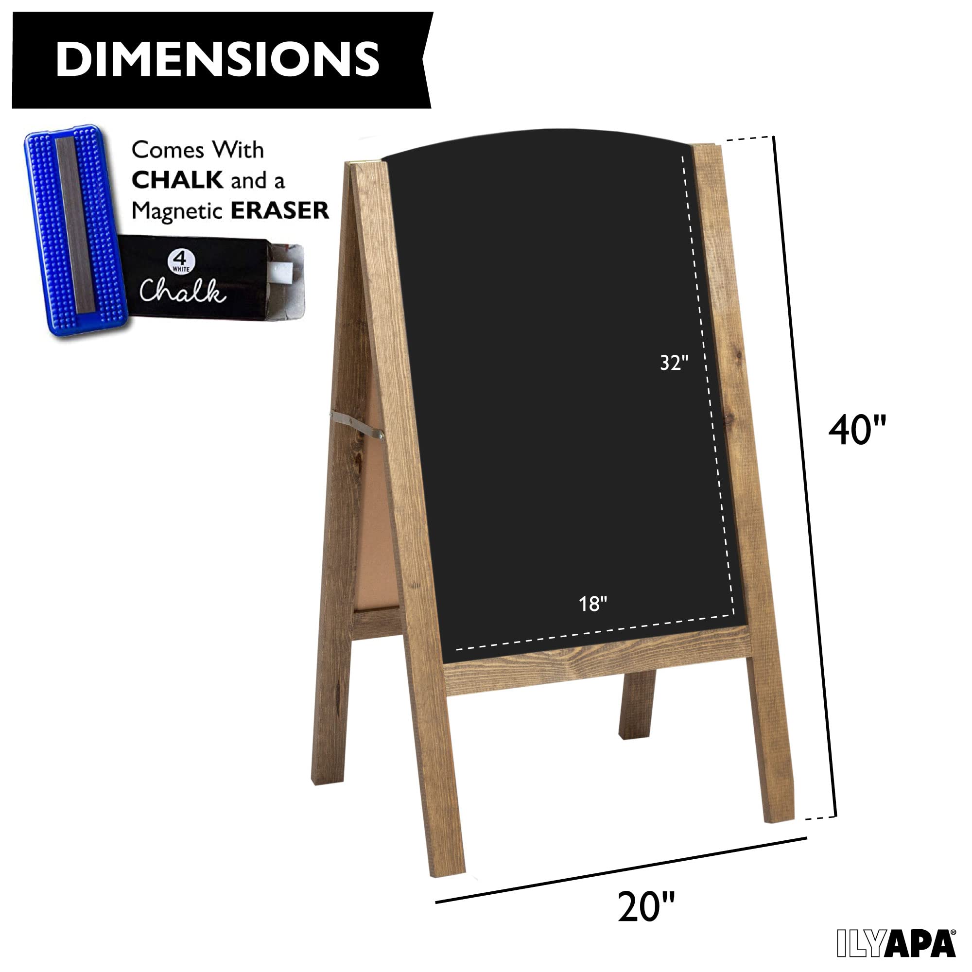 Snapklik.com : Ilyapa Wooden A-Frame Chalkboard Sidewalk Signs
