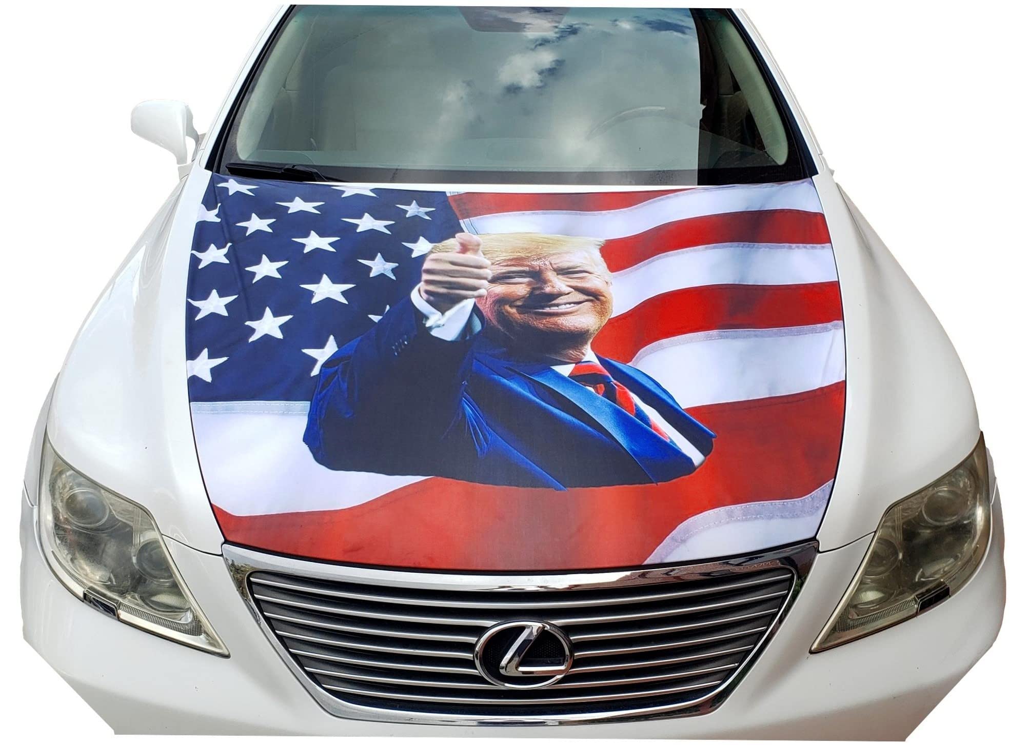 Amazon.com : Trump Flag Car Hood Cover Smiling 2024 MAGA Slip-On ...