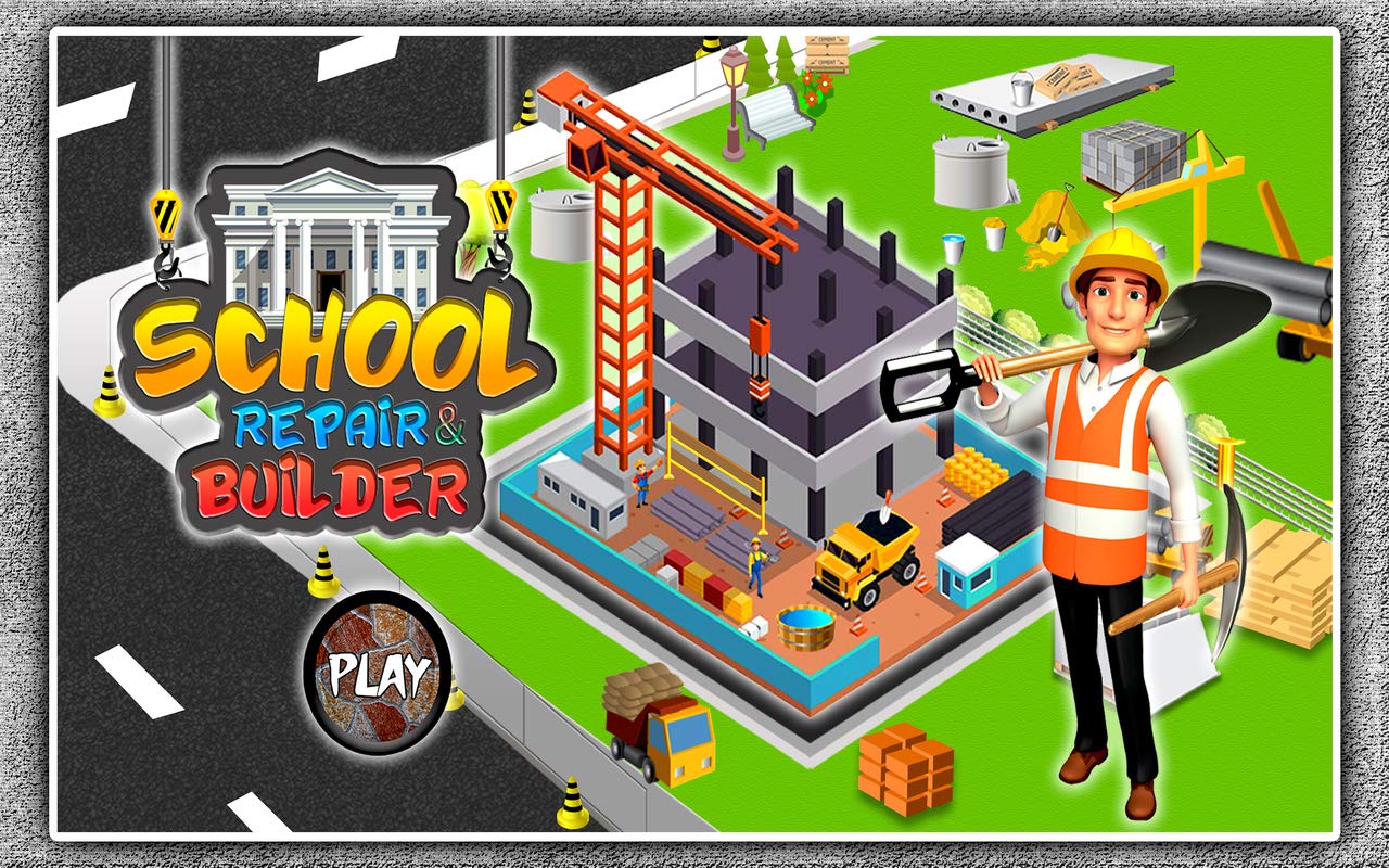 School Building Construction Site: Builder Game city Paint town girl ...
