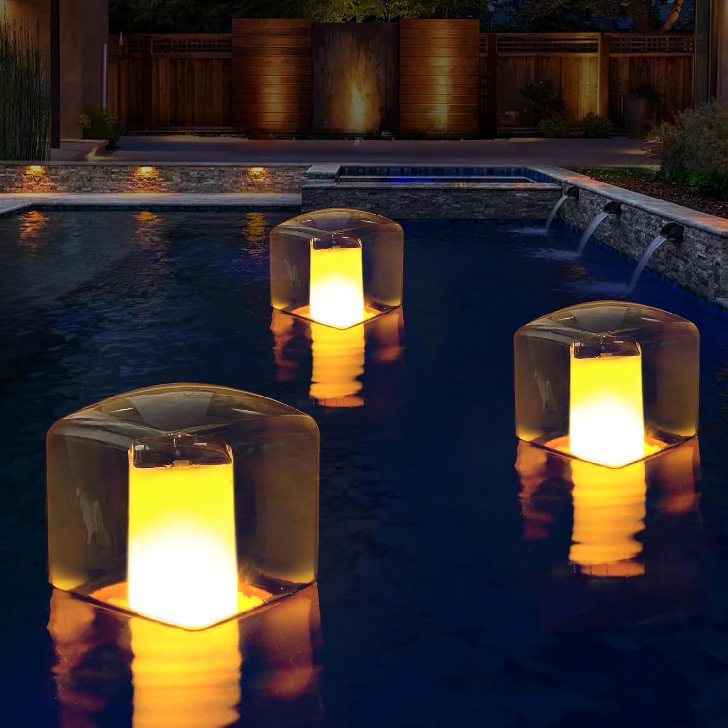 Amazon.com : LanPool Solar Floating Pool Lights - 2-in-1 Glow in The ...