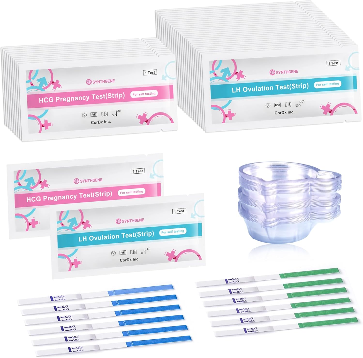 Amazon.com: SYNTHGENE Ovulation Test Strips, LH 25 HCG 10 Ovulation and ...