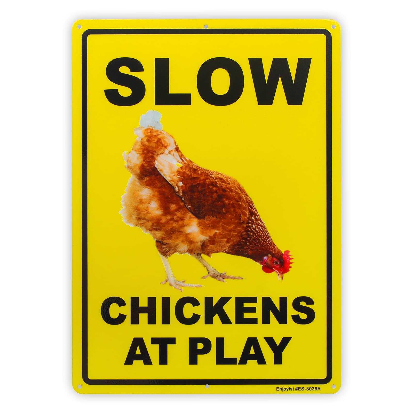 Buy Enjoyist Caution Slow Chickens at Play, Chicken Crossing Sign, 14"x ...