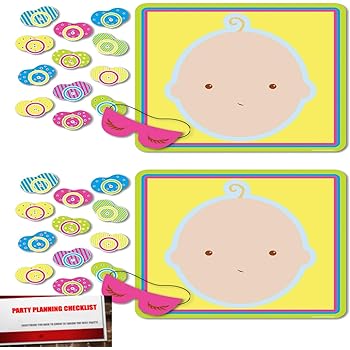 Amazon.com: Pin The Pacifier Baby Shower Game (2 Pack): Kitchen & Dining