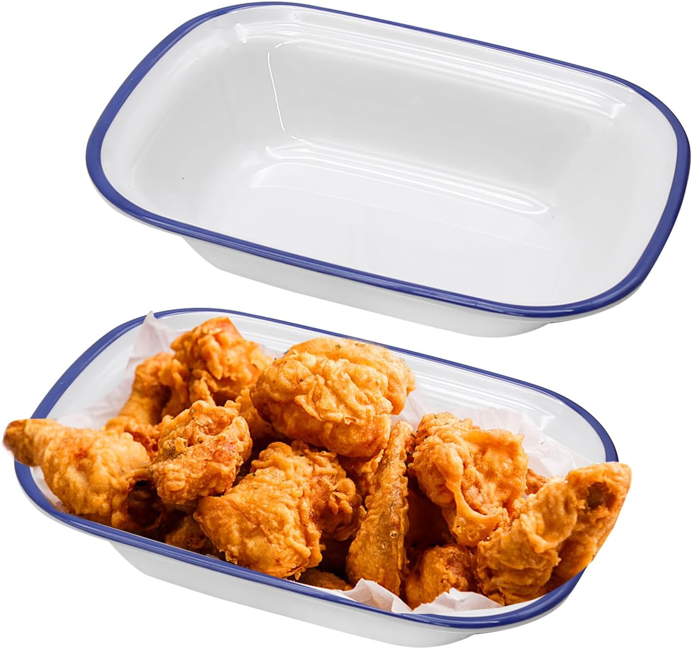 Amazon.com: Set of 3 Roasting Pan Enameled Steel Oblong Pie Pan ...