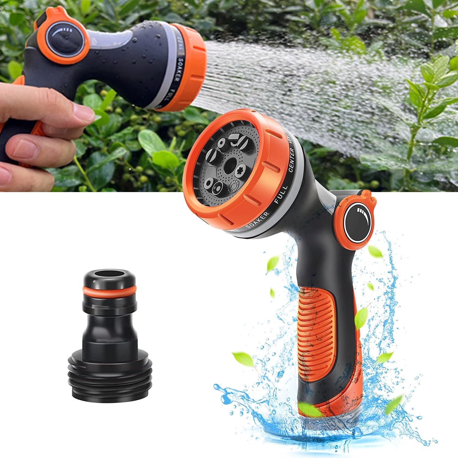 Garden Hose Pipe Spray Gun, 10 Adjustable Patterns High Pressure Water ...