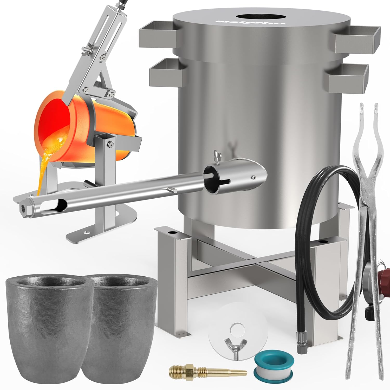 Amazon.com: Nelyrho Propane Smelting Furnace Kit with 7kg Crucible ...