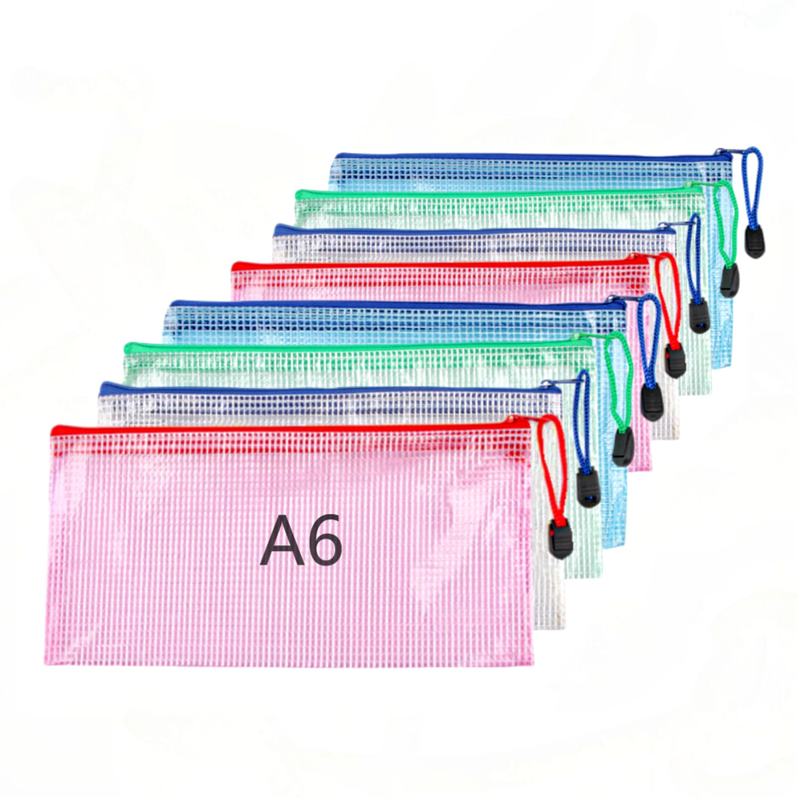 A6 Plastic Wallets File Folder 8Pcs Zip Lock Bags Small Plastic Wallets ...