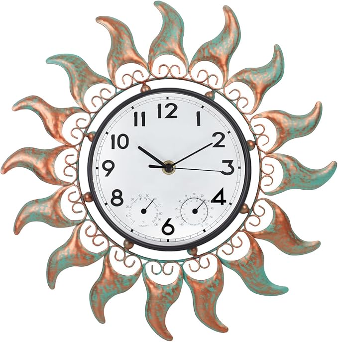 Amazon.com: dreamskip Outdoor Clock with Thermometer and Hygrometer ...