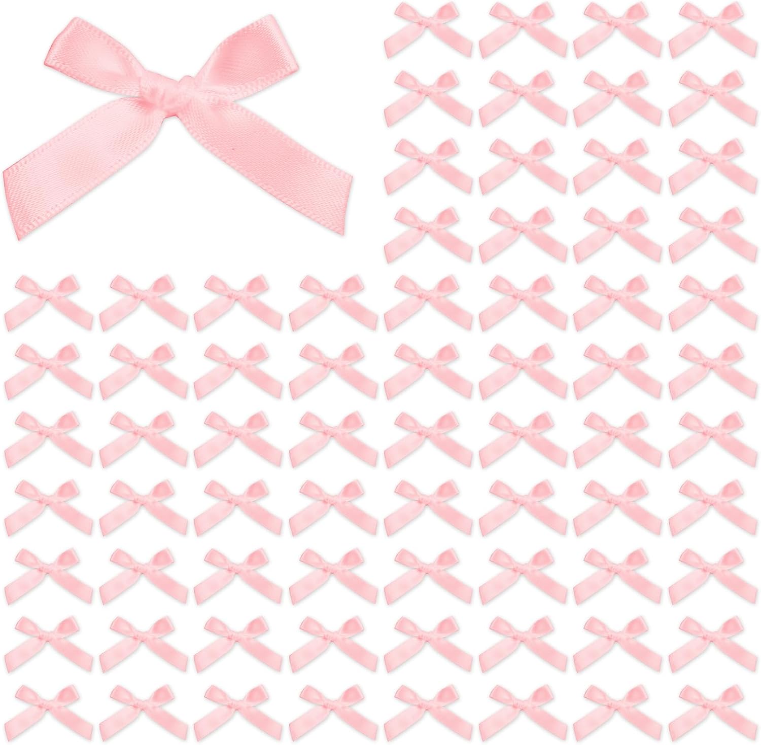 Amazon.com: 100 Pcs Ribbon Bows, 4x4x1cm Small Satin Ribbon Bow Mini ...