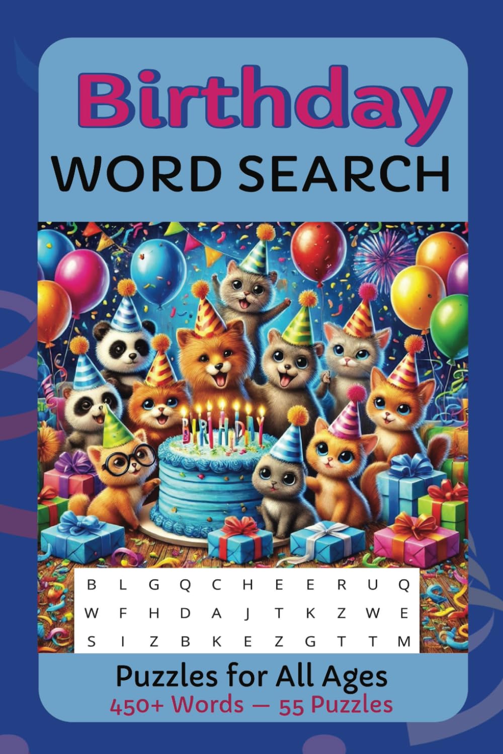 Birthday Word Search Puzzle Book: Word Searches with Easy to Read Print ...