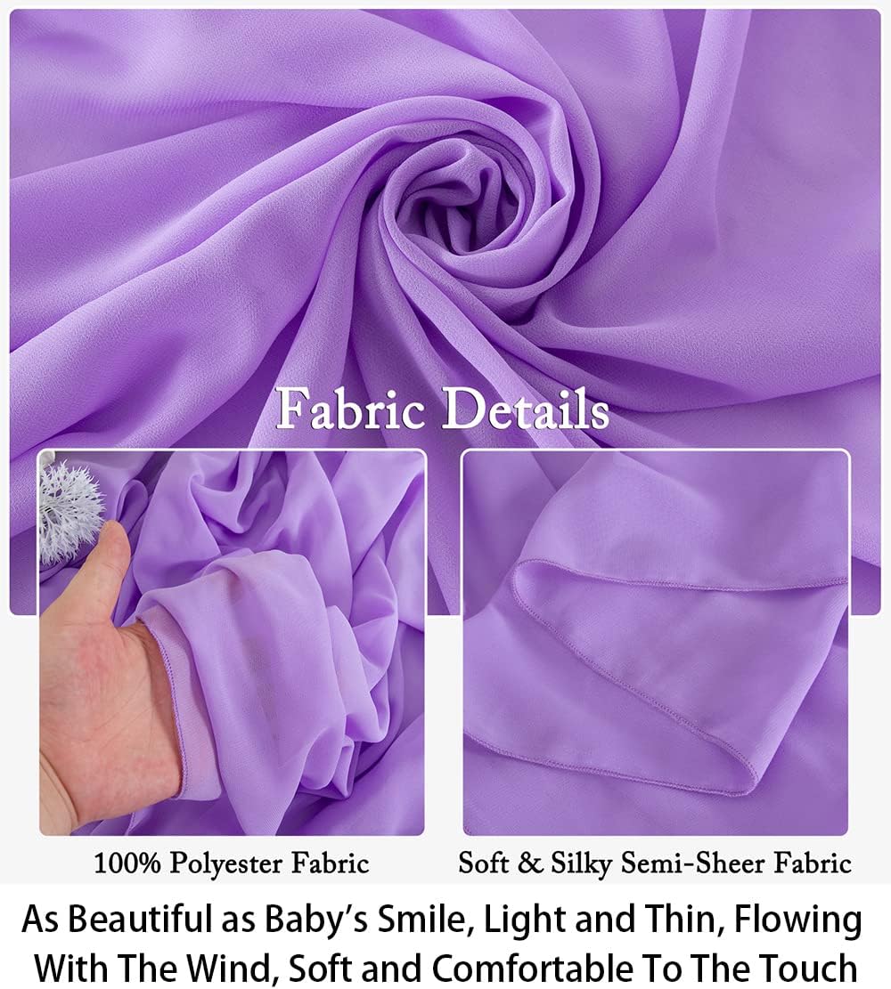 ShinyBeauty Cortinas de gasa color lavanda, 2 piezas de 29 x 108 ...