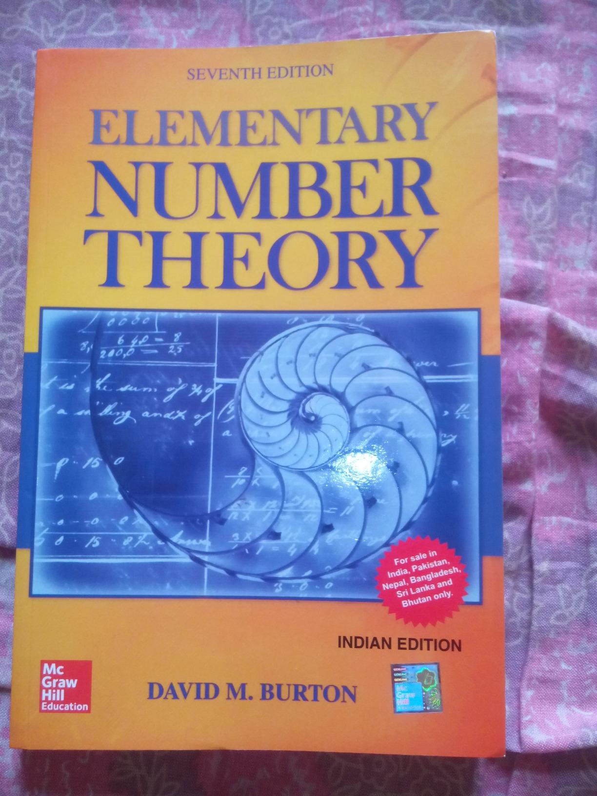 (Old Edition) Elementary Number Theory : Burton D M: Amazon.in: Books