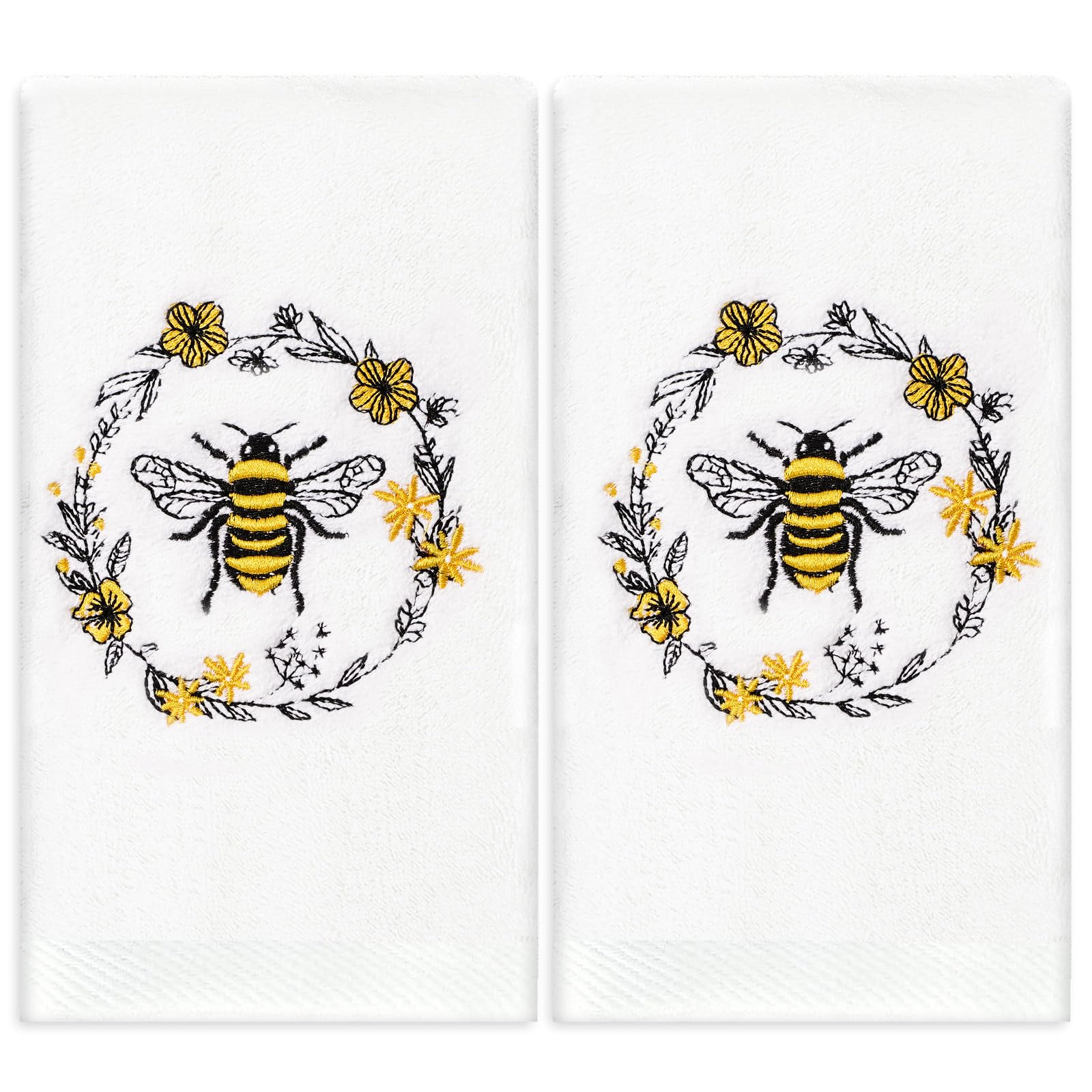 Amazon.com: AnyDesign 2 Pack Summer Hand Towels Cotton Embroidered ...