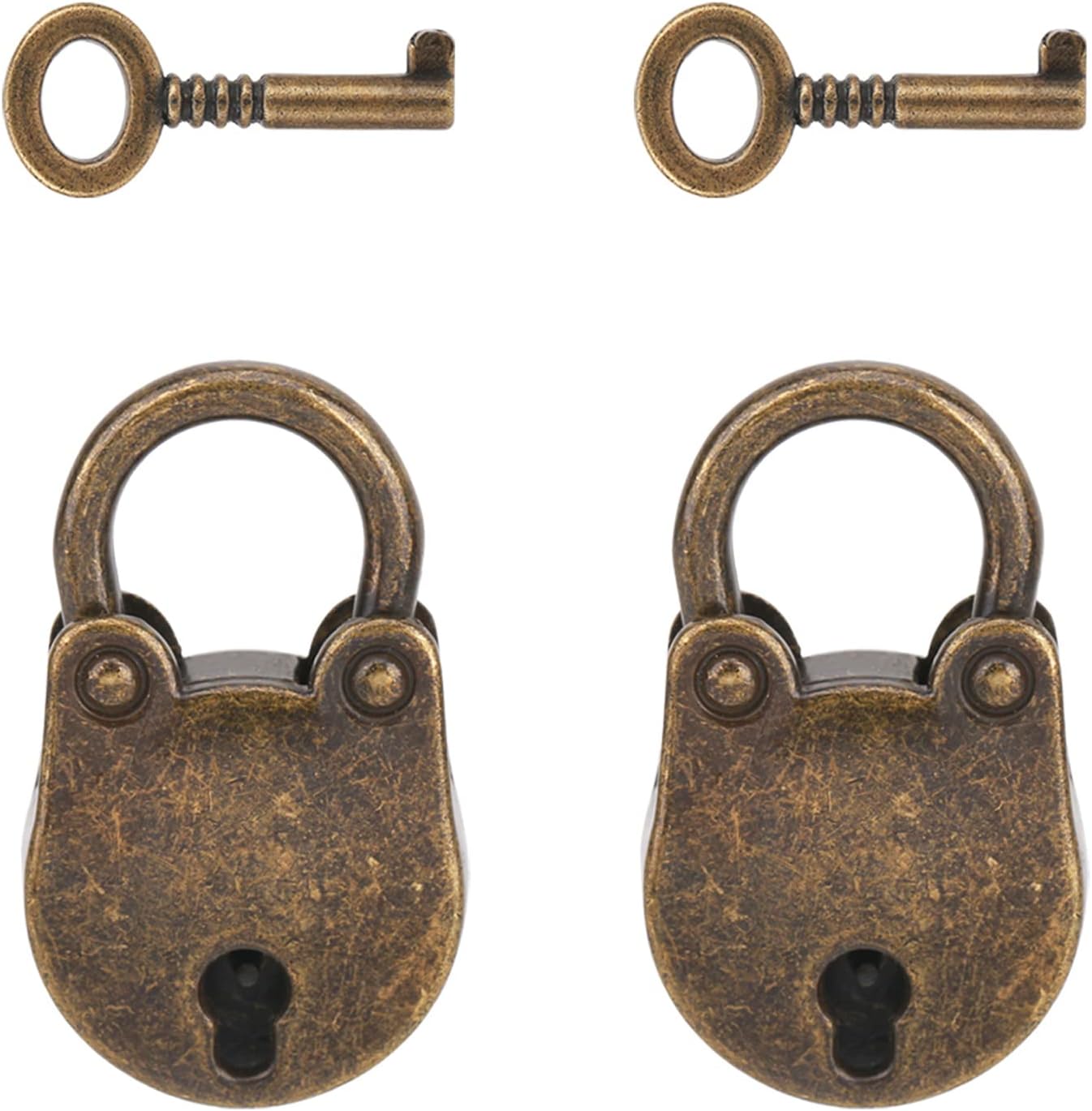 PeekaBear Mini Antique Brass Padlock and Mini Heart Vintage Antique ...