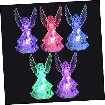 Amazon.co.jp: TOYMYTOY 5pcs Angel Night Light Mood Light Glittering ...