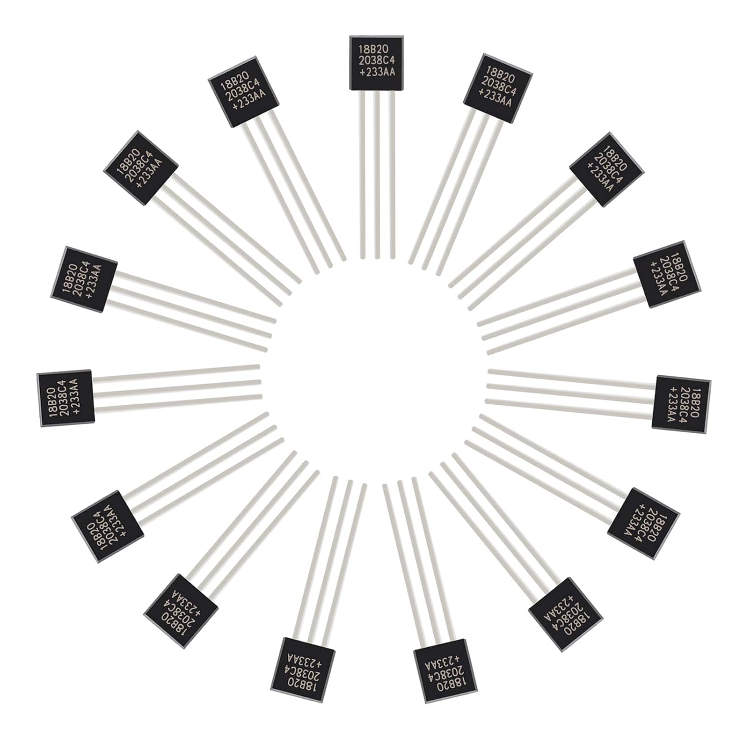 ACEIRMC 15pcs DS18B20 Temperature Sensor, Dallas 18B20 DS1822 TO-92 ...