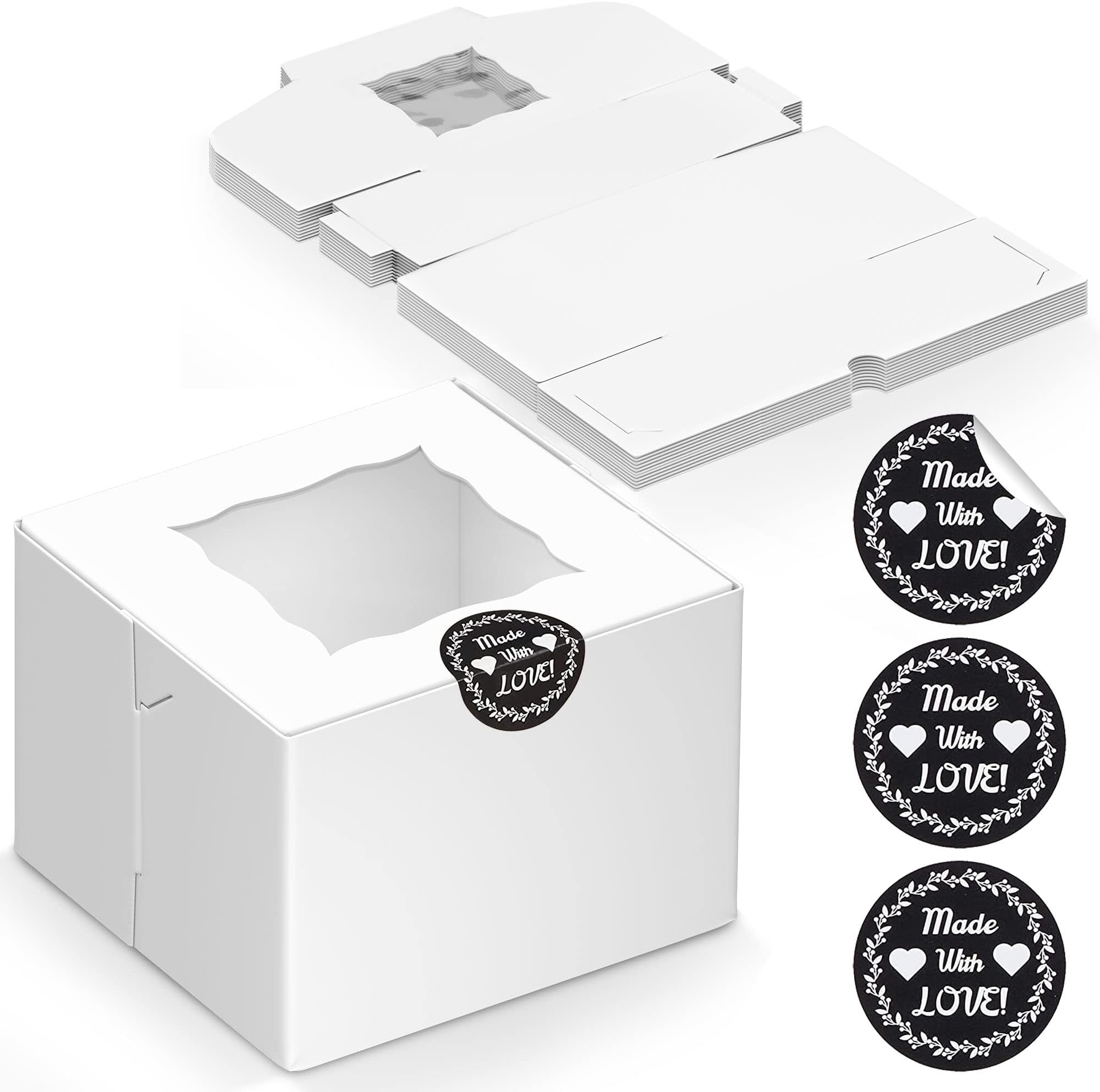 Amazon.com: Juvale 25-Pack Mini Cake Boxes with Window - Individual ...