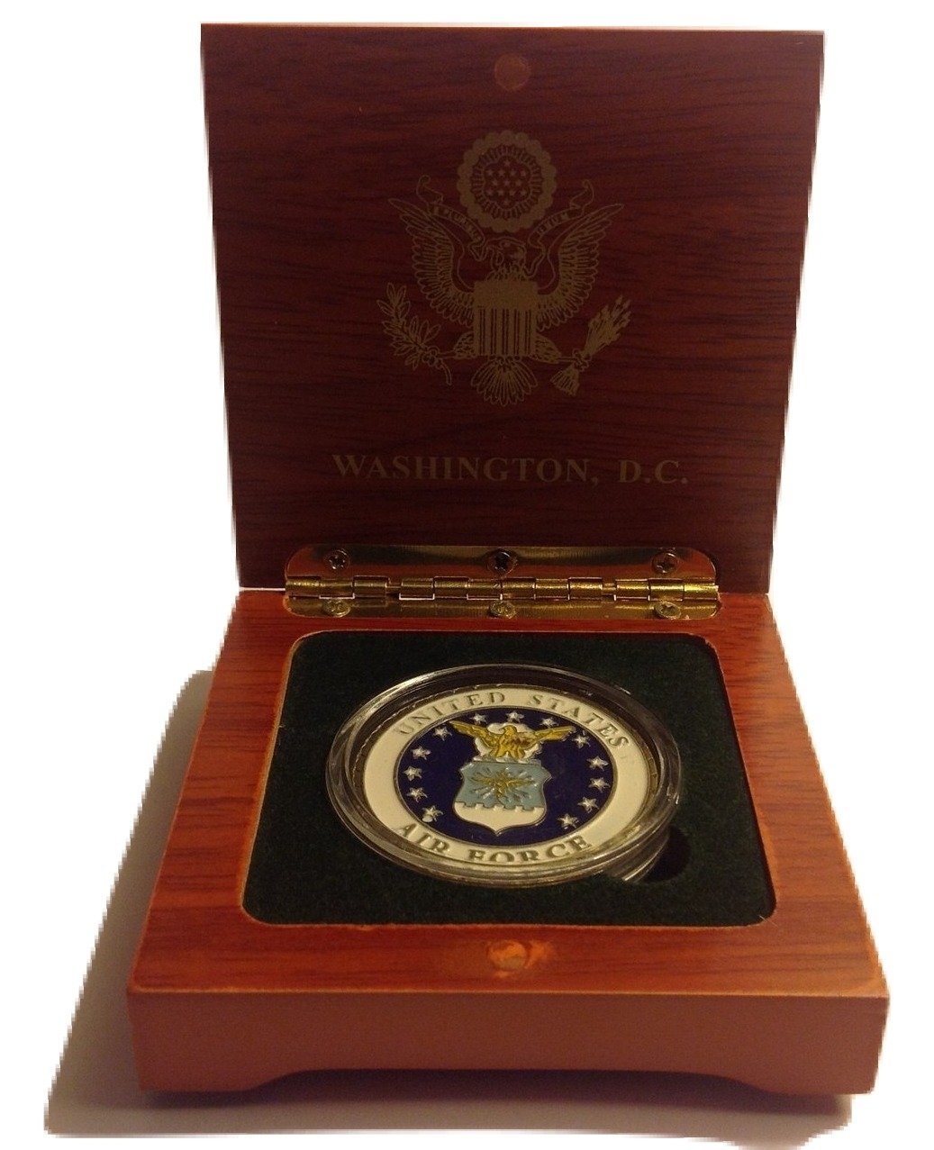 Amazon.com: Definitely Different Air Force Coin in Wood Box : Toys & Games