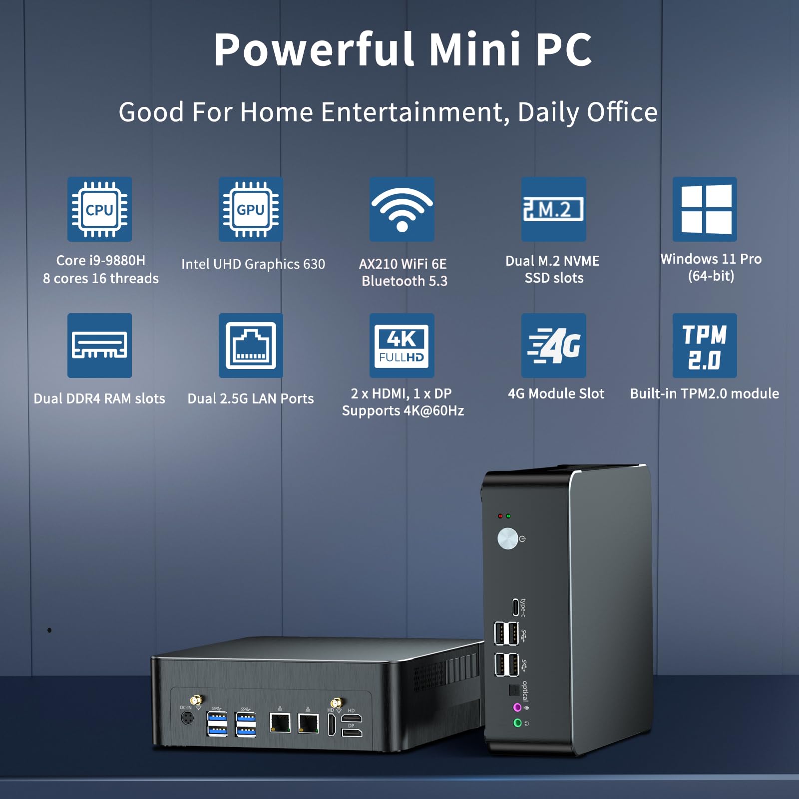 Snapklik.com : Mini PC I9, Desktop Computer Core i9-9880H 8 Cores ...