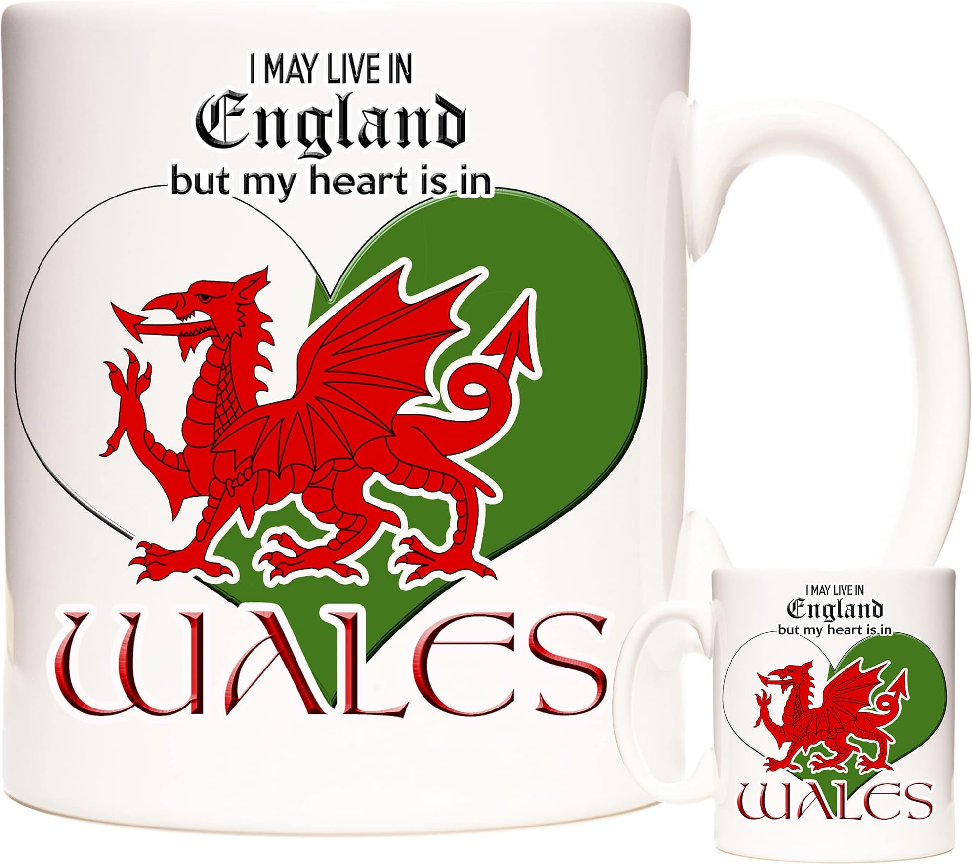 Puckator Wales Welsh Dragon Cymru Porcelain Tea Coffee Mug - Funny Home ...
