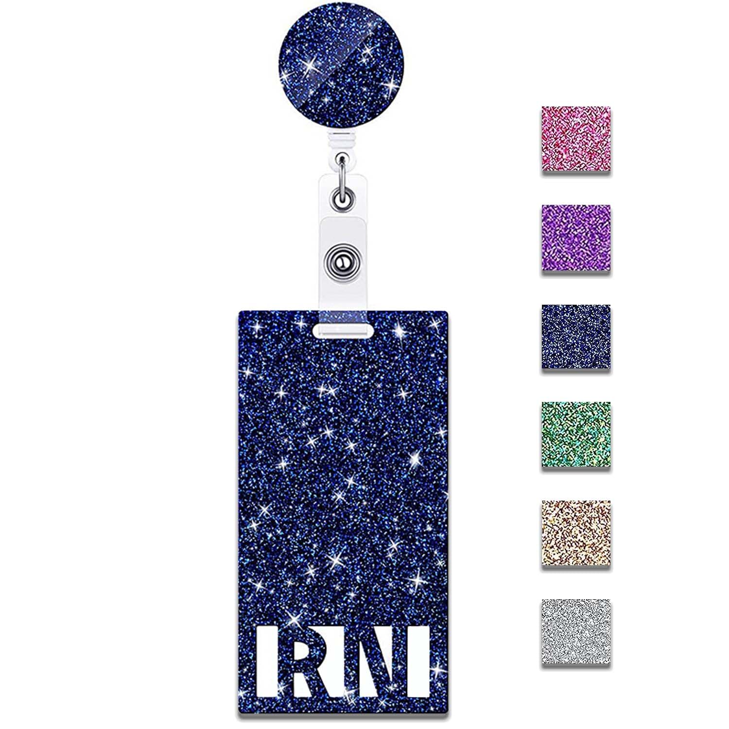 Amazon.com : ANDGING RN Badge Buddy and Badge Reel Set Vertical Purple ...