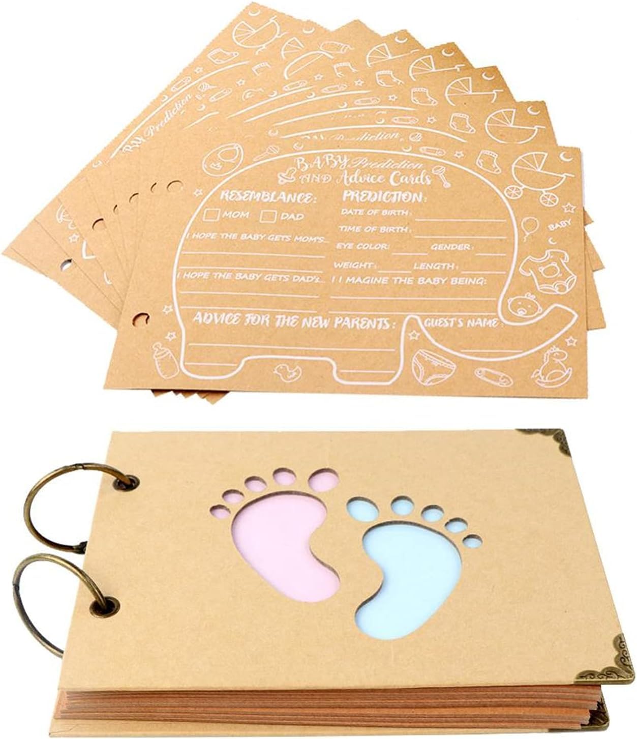 Amazon.com: OurWarm 40Pcs Baby Shower Advice Cards, Baby Predictions ...