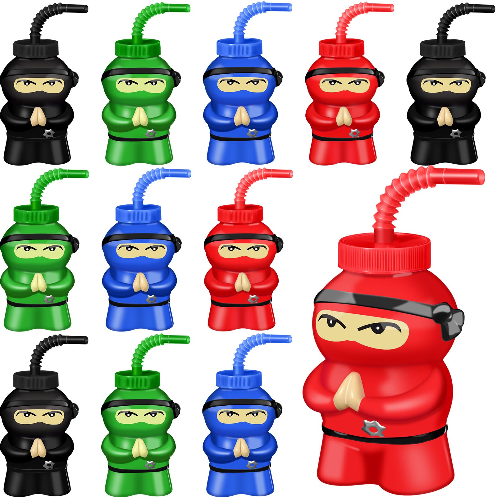 Amazon.com: Layhit 12 Pcs Ninja Birthday Supplies Party Favor Cups 10 ...