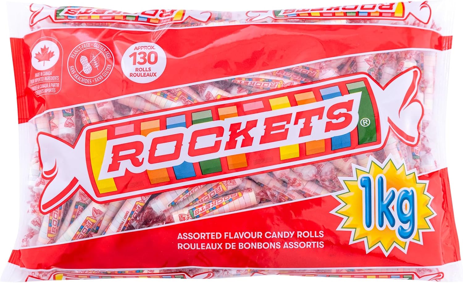 Rockets Candy, Bag of Individually Wrapped Candy rolls, 1 kg : Amazon ...