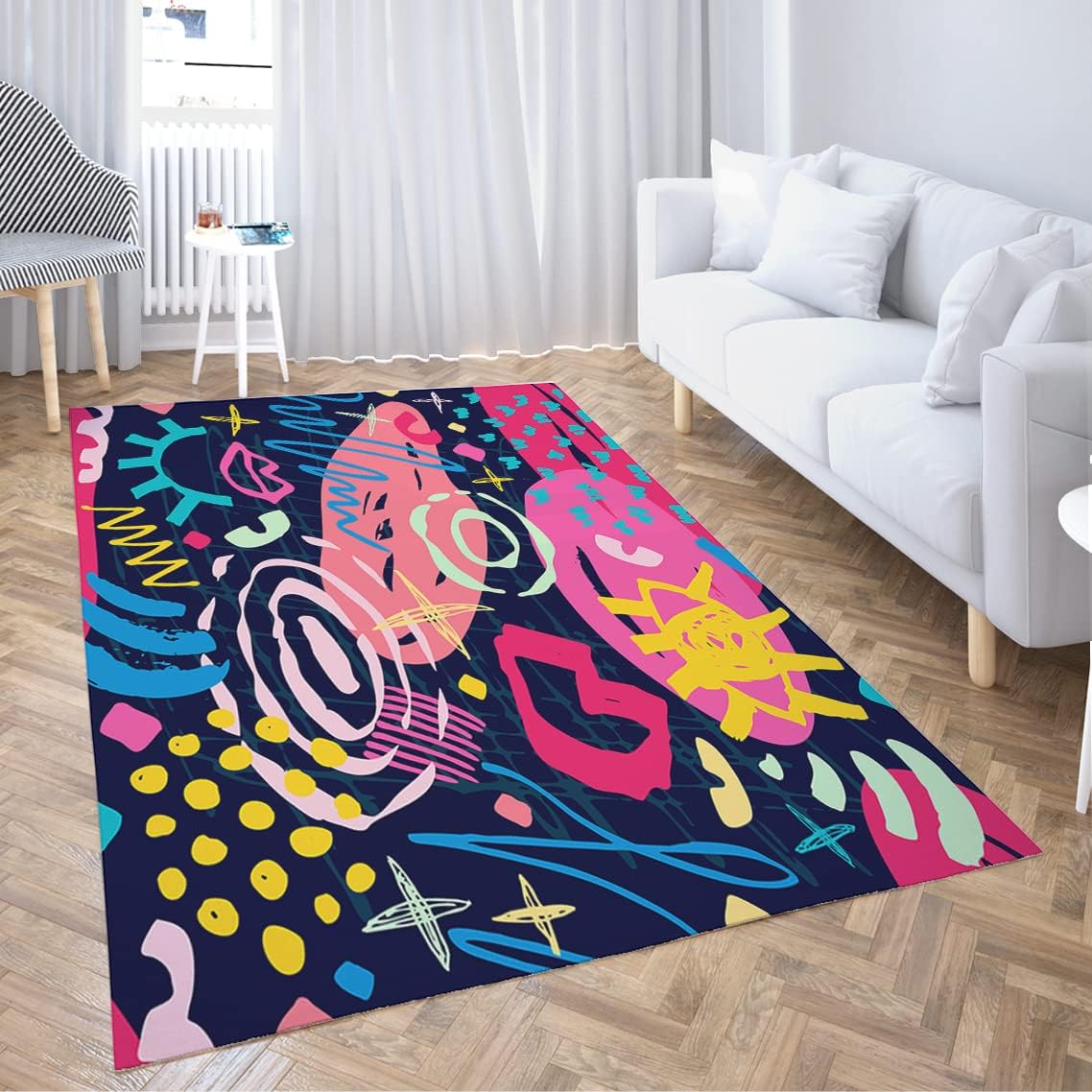 Amazon.com: Caarenp Non-Slip Area Rugs Creative Pattern Artistic ...