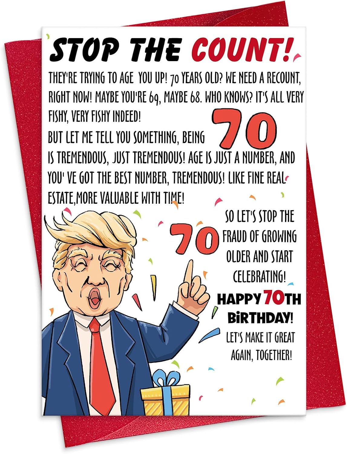 Amazon.com: FLYAB Trump 70th Birthday Card - 5.5"x8" Trump Gifts with ...