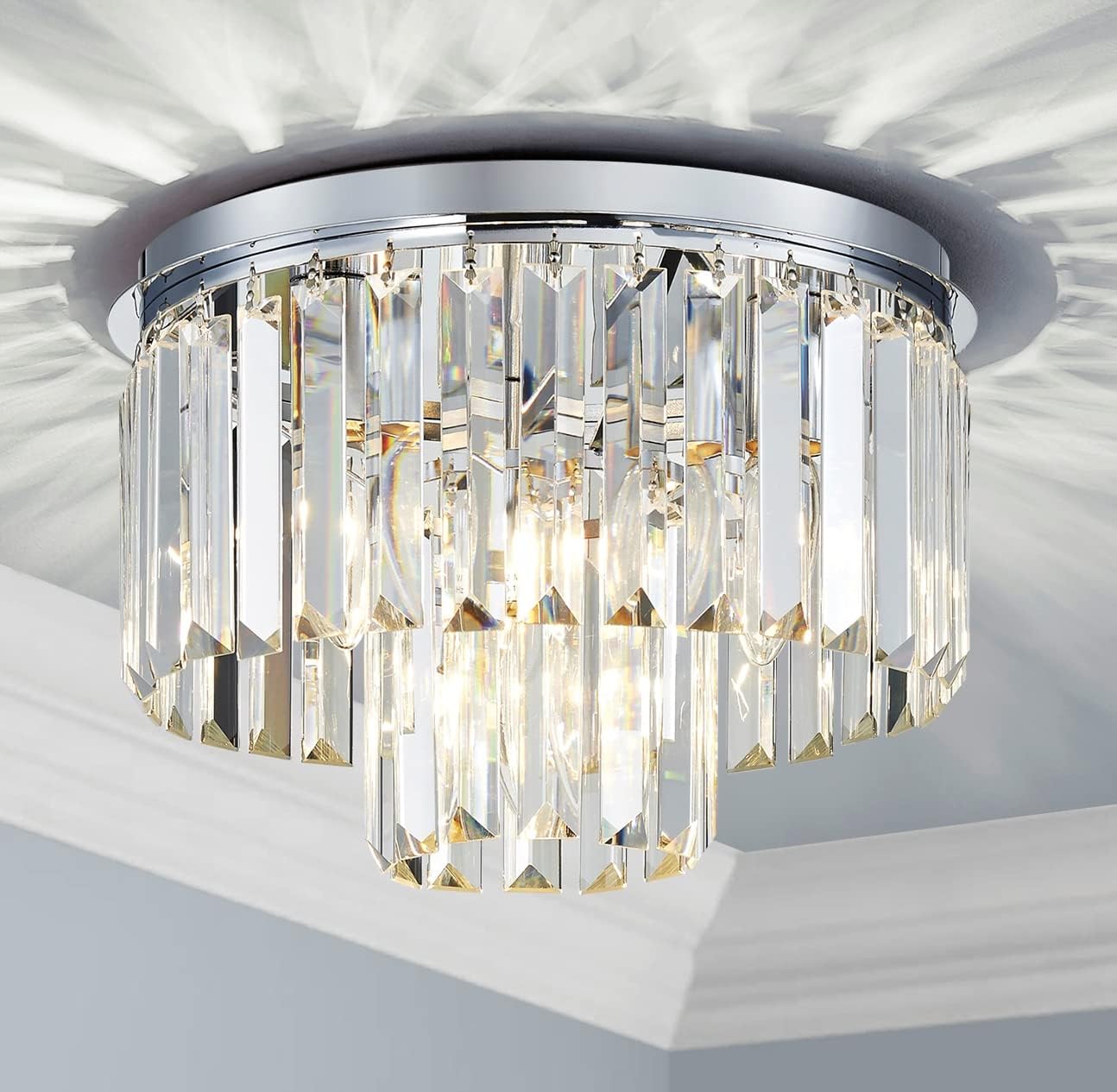 Amazon.com: AGV LIGHTING CL006S Crystal Ceiling Light Fixture, Modern ...