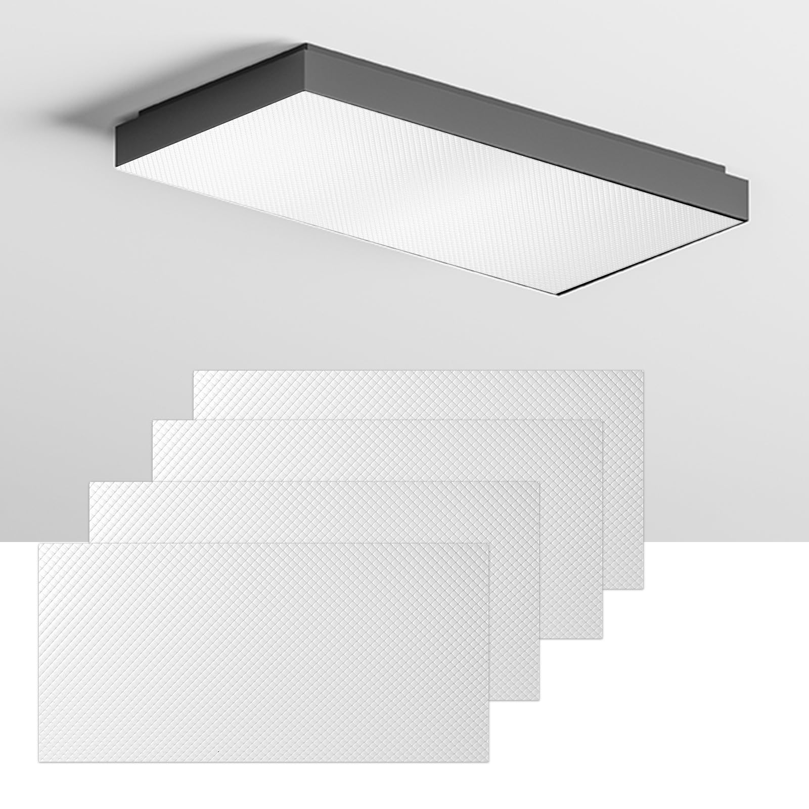 blusun Replacement Fluorescent Light Cover, 4 Pack Clear Acrylic ...