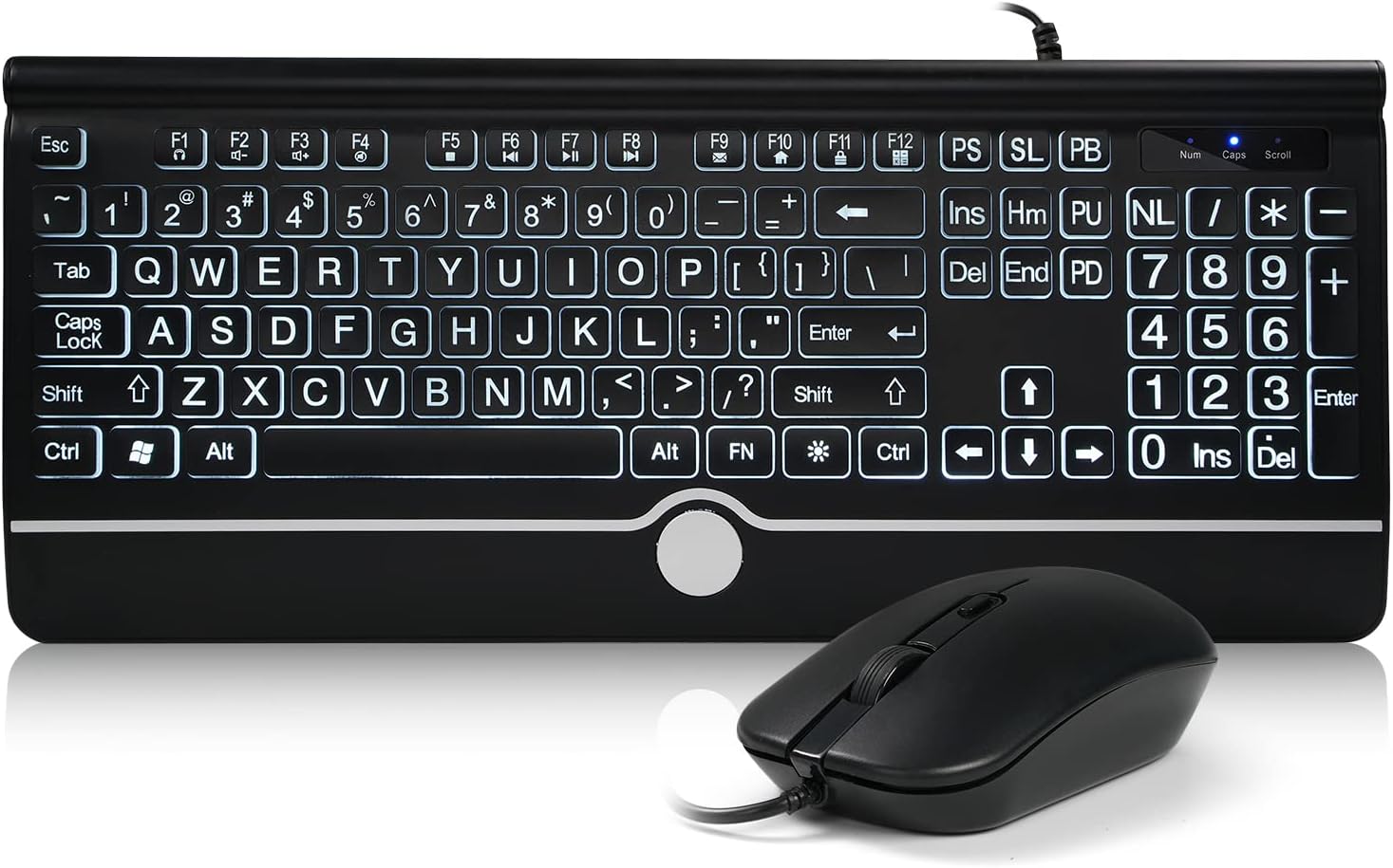 HeengYanson Wired Keyboard and Mouse Combo,USB Silent Wired Backlit ...