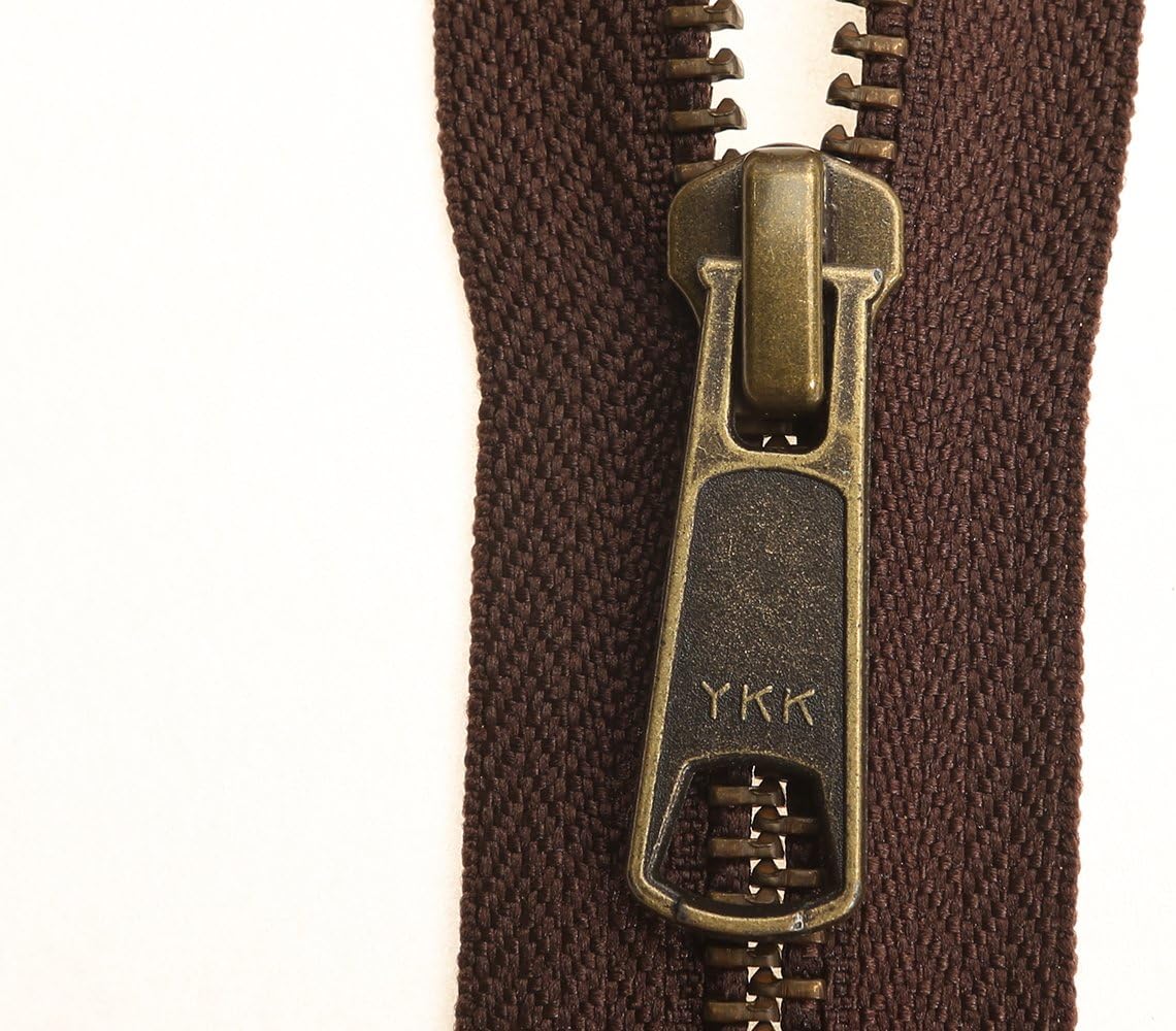 YKK Closed End Metal Bronze Zip. 4, 5, 6, 7, 8, 9, 10, 11, 12, 15, 20 ...
