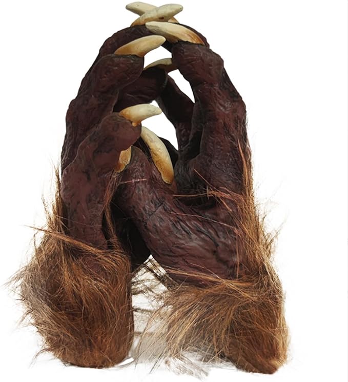 Amazon.com: Skeleton Gloves Hairy Werewolf Hand Claws Gloves Halloween ...