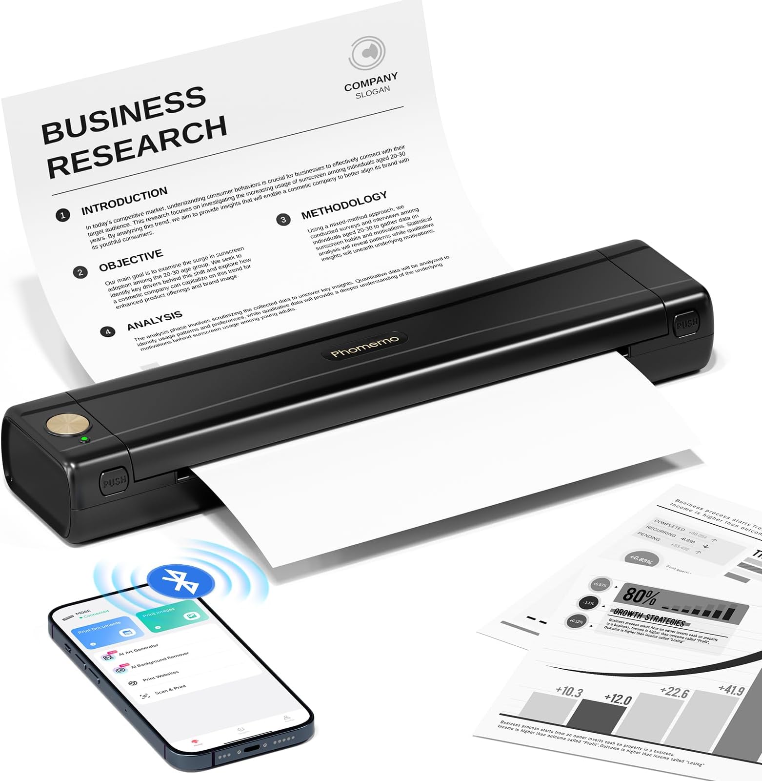 Amazon.com: Phomemo Portable Printers Wireless for Travel Upgraded ...