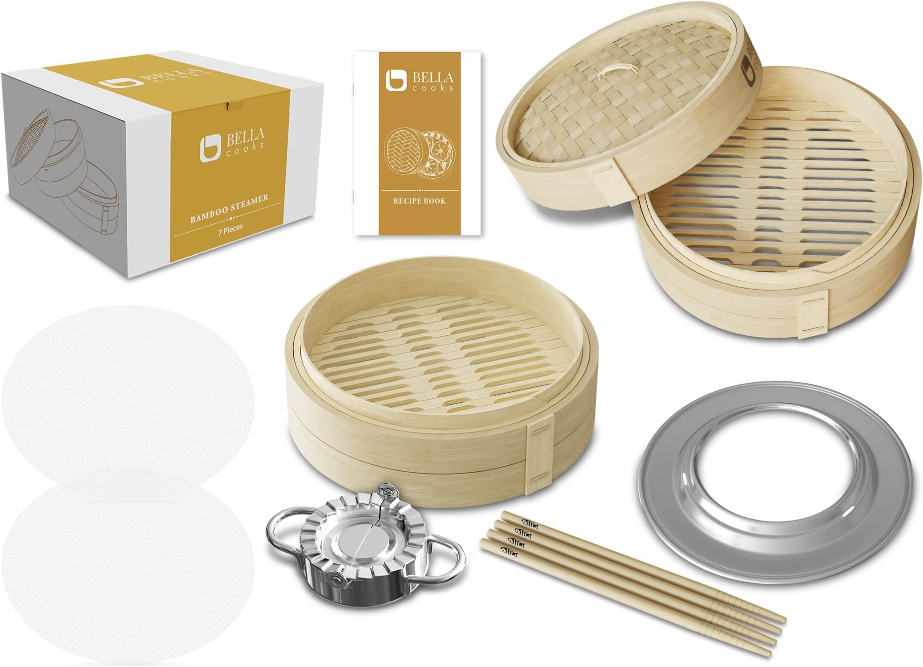 Amazon.com: 8" Bamboo Steamer Set Sunrise Kitchen Supply: Home & Kitchen