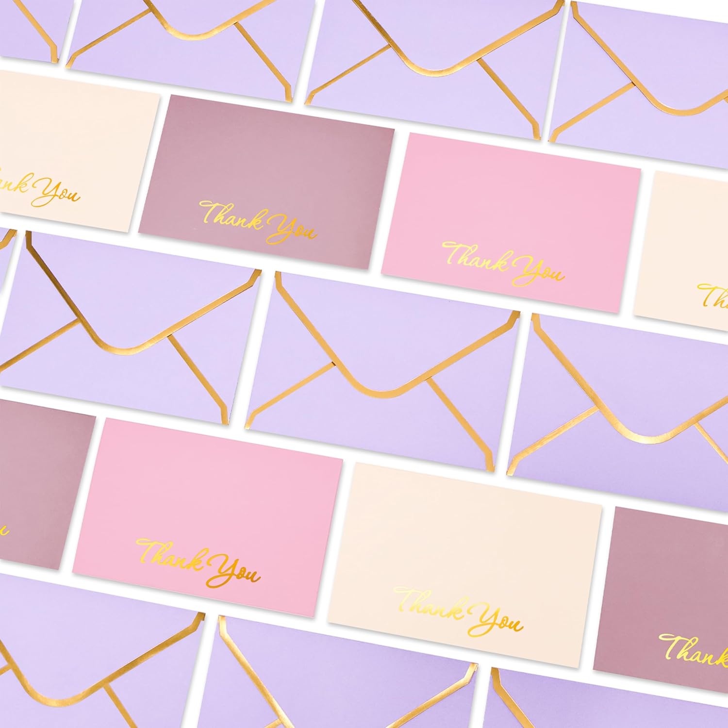 LANLISA 33 tarjetas de agradecimiento de color verde salvia con sobres, notas de agradecimiento ...