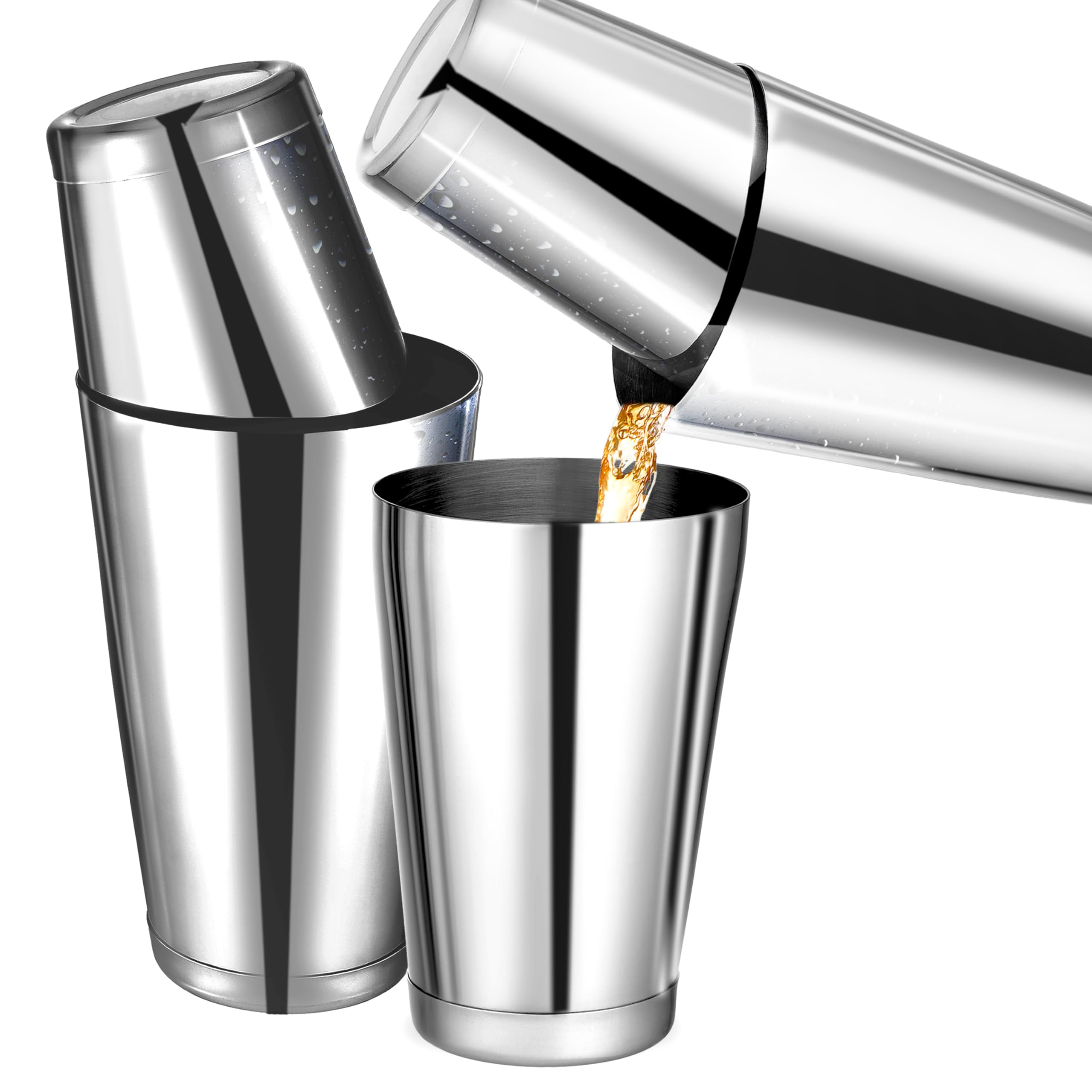 Amazon.com: (2 Pack) Boston Cocktail Shaker, Drink Mixing Set (18oz ...