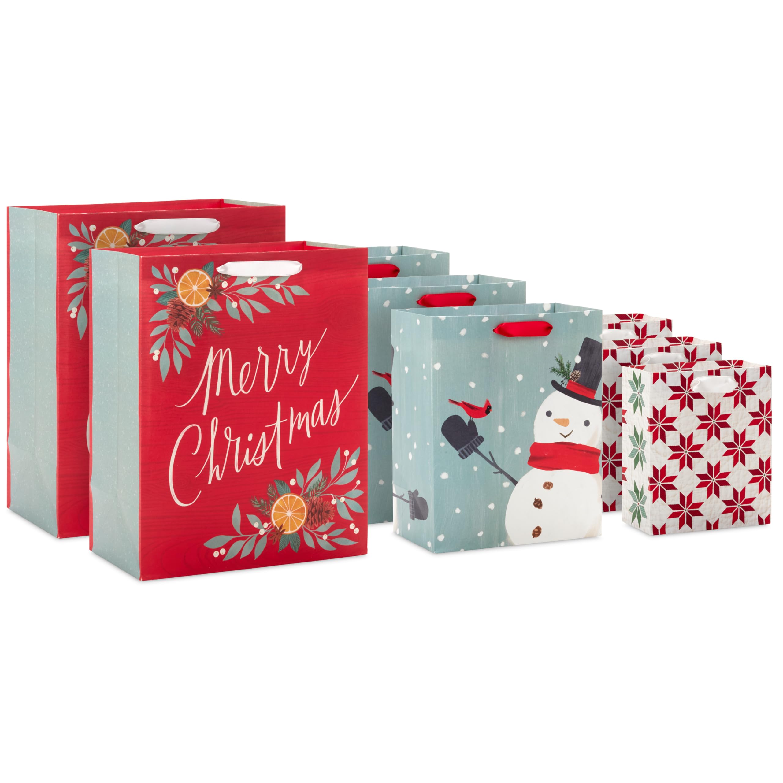 Amazon.com: Hallmark Christmas Gift Bag Assortment (8 Bags: 3 Small 6 ...